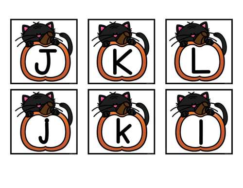 HALLOWEEN ALPHABET MATCHING GAME by sheetworm | Teachers Pay Teachers