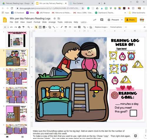 Digital Reading Logs | February | Valentine's Day | TPT