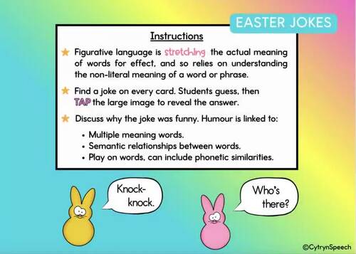 Easter Speech and Language Jokes ⎸ Boom Cards™ Figurative Language