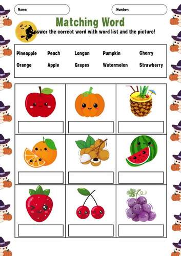 Matching word by ความรู้สำหรับเด็ก | TPT
