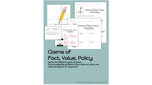 AP Lang and Comp: Claims of Fact, Value, and Policy by Write Where You ...