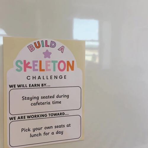 October Whole Class Rewards System | Build a Skeleton Classroom Management