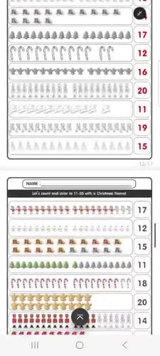 Christmas Counting 1-30: Count and Color Math Worksheets | PreK - 1st Grade