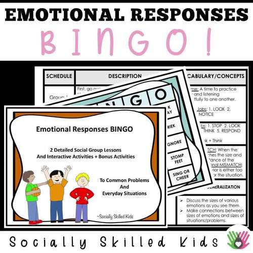 EMOTIONAL RESPONSE BINGO - Differentiated SEL Activities for K-5th