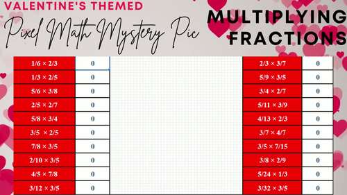 Valentine's-Day Theme-Pixel Art Mystery Pic-5th Grade Math-Multiply ...