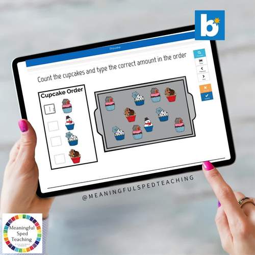 Winter Life Skills Math Counting and Inventory Cupcake Order Boom Cards™