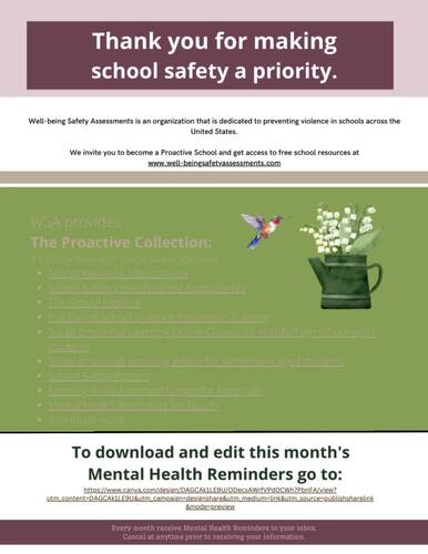 Mental Health Reminders for May 2024/For Faculty | TPT