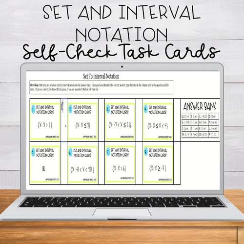 Set and Interval Notation Task Cards with Digital Version | TpT