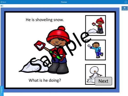 Open Ended Task Cards Winter Actions BOOM Card Deck for Speech Language ...