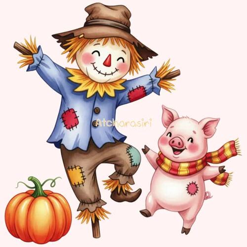 Scarecrow & Friends Collection – 18 Handmade-Inspired Autumn Clipart ...