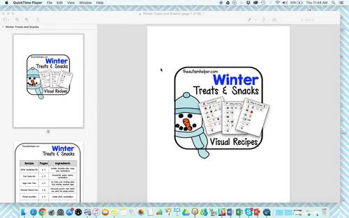 Winter Snacks Visual Recipes by The Autism Helper | TPT