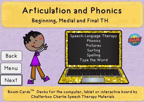 Th Sound Articulation and Phonics Boom Cards | TPT