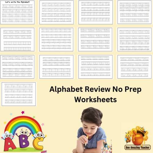 Alphabet Review | Letter Sounds Review No Prep Worksheets | TPT