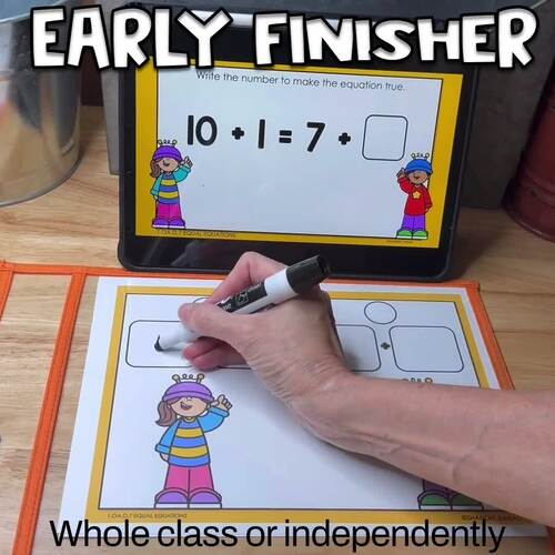 Balancing Equal Equations Addition First Grade Activity Early Fast ...