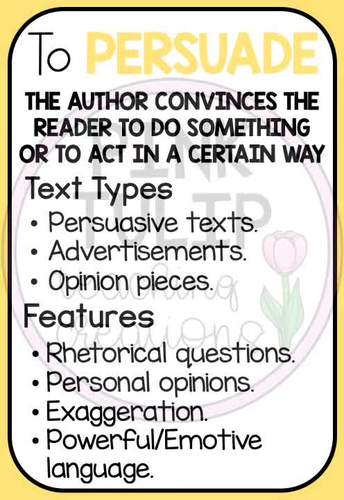 Author's Purpose Reading Posters - Classroom Decor | TpT