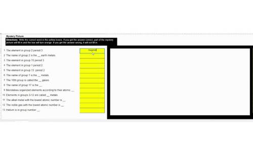 Periodic Table Pixel Art Worksheet with Thanksgiving Theme by JayZee