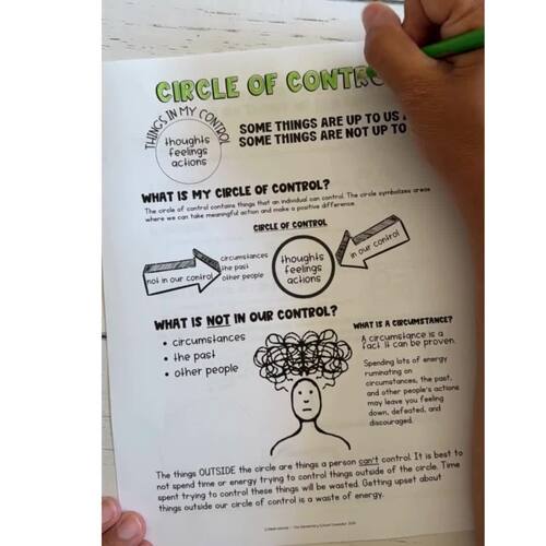 Circle of Control | Circle of Control Worksheet and Handout | TPT