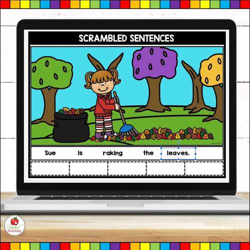 Sentence Building Fall (Google Slides™ and Worksheets) by United Teaching