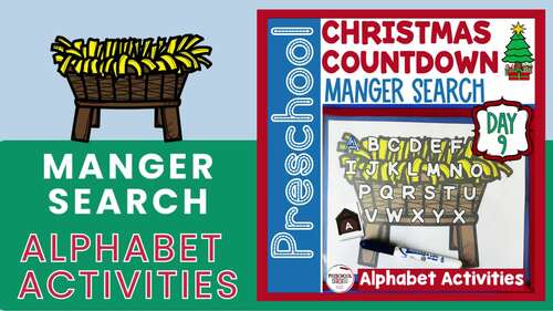 Christian Christmas Activities - Manger Alphabet Search by Preschool SOS