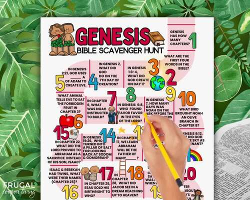 Genesis Bible Scavenger Hunt, Book of Genesis Bible Trivia Game ...
