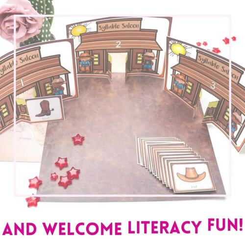 Wild West Syllable Activity for Literacy Centers - Cowboy Syllable Game