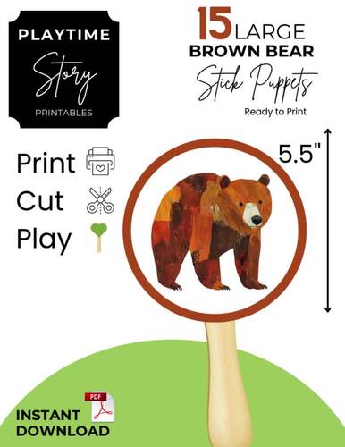 Brown Bear Brown Bear Storytelling Stick Puppets | Story Props for Kids