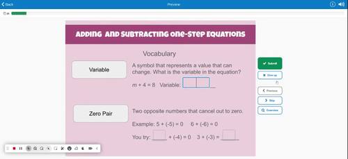 6th, 7th Grade Adding and Subtracting One Step Equations, 6.EE.5