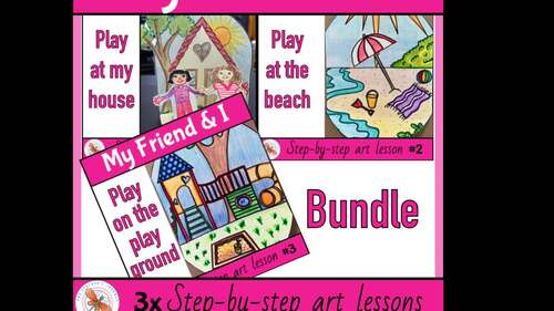 Friendship Art Projects 3x guided drawing lessons 1st - 2nd grade