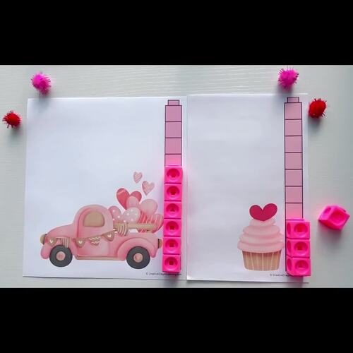 PreK & Kindergarten Valentine’s Measuring Math Center – Linking Cubes ...