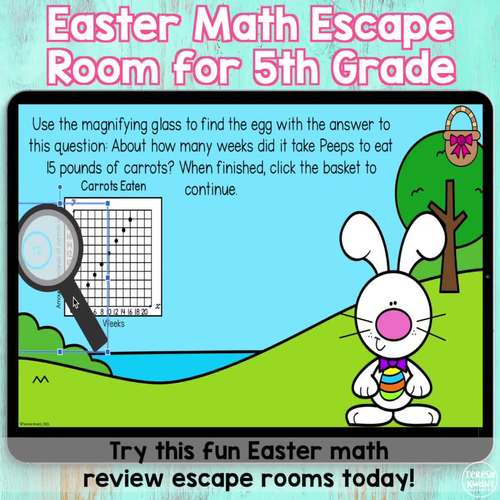 5th Grade Easter and Spring Digital Math Ordered Pairs Escape Room Breakout