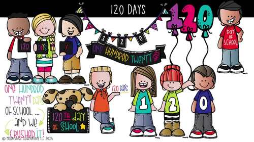 120 days of school clip art 120 Days clip art COMBO PACK by Melonheadz ...