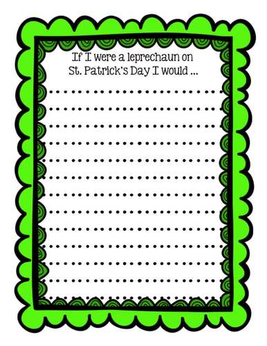 St Patrick's Day Creative Writing Prompts Narrative March Leprechaun ...