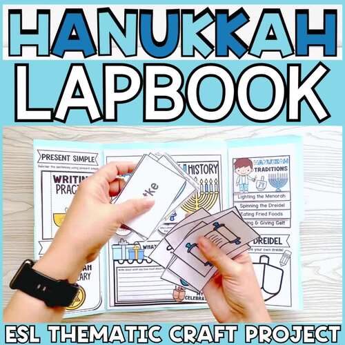 Hanukkah Lapbook-ESL Social Studies Holidays Scaffolded Writing Craft Unit