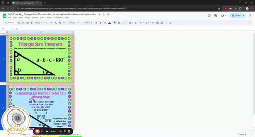 Triangle Sum Theorem Google Sheet by Math Midway | TPT