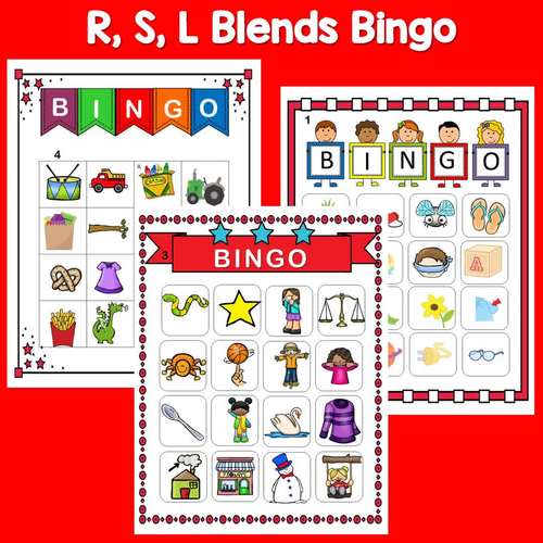 Beginning Blends Bingo Game for R Blends, S Blends and L Blends | TPT