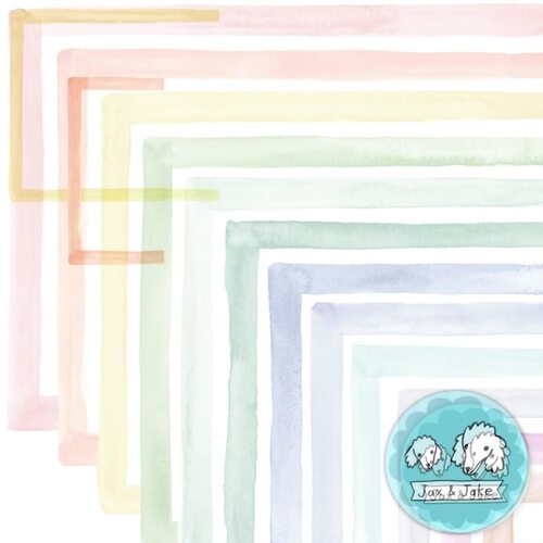 Soft Colors Watercolor Page Border Clipart, Boho Rainbow Clip Art ...