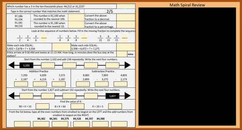 NO PREP - Math Spiral Review Three Kittens by Juliane Hodkinson