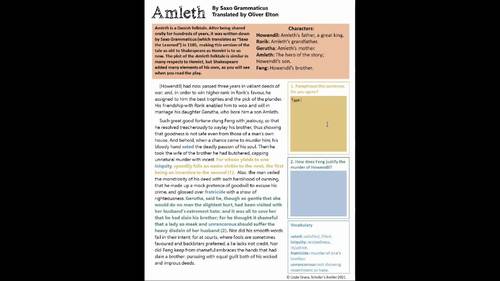 Amleth Legend Hamlet Introductory Activity by Scholar's Atelier | TPT