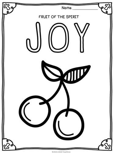 joy coloring page fruit of the spirit