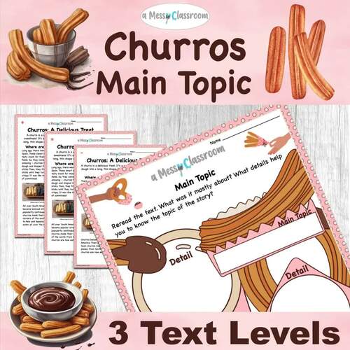 2nd Grade Churros Math Add Subtract 2.OA.A.1 & Reading RI.2.2 Main ...