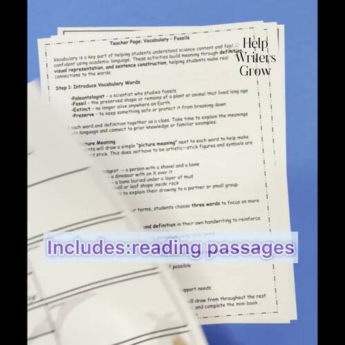 Fossils for Third Grade by Help Writers Grow | TPT