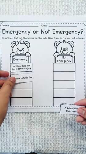 Safety First: Emergency or Not? – Cut and Paste Sorting Activity