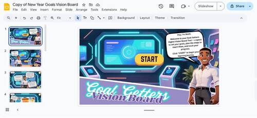 New Year Vision Board 2026 | SMART Goals Writing Activity | Digital ...