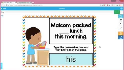 Distance Learning | Possessive Pronoun Boom Cards by Second Grade Smiles