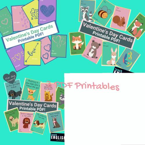 Printable Valentine's Cards from the Teacher to the Student | Super ...