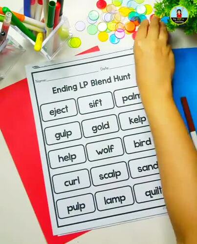 Ending LP, LM, LB Blend Worksheet | L Blend Passages & Ending Blends ...