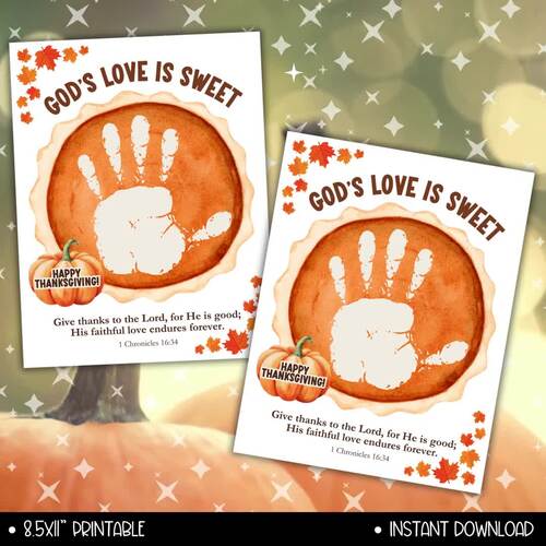 Christian Thanksgiving Pumpkin Pie Handprint Craft, Kids Church Bible ...