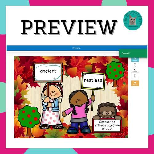 November Mini Boom Cards™ Weeks 1 to 4 Grammar Skills 2 and 3 Grade Bundle