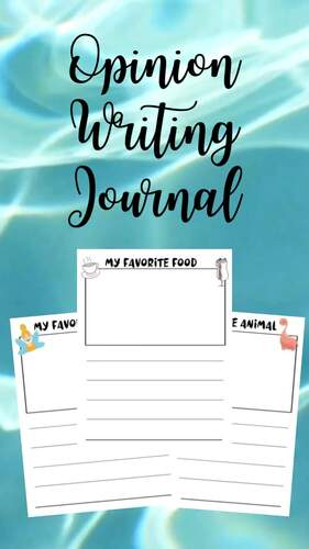 Opinion Writing Journal with Cover for Kindergarten to 2nd Grade