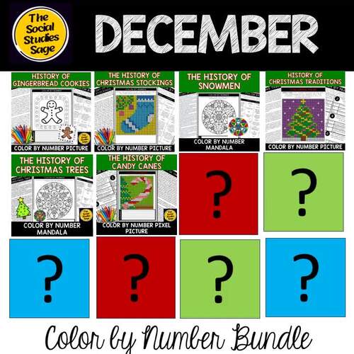 December Holidays Christmas Color by Number - Reading Comprehension ...